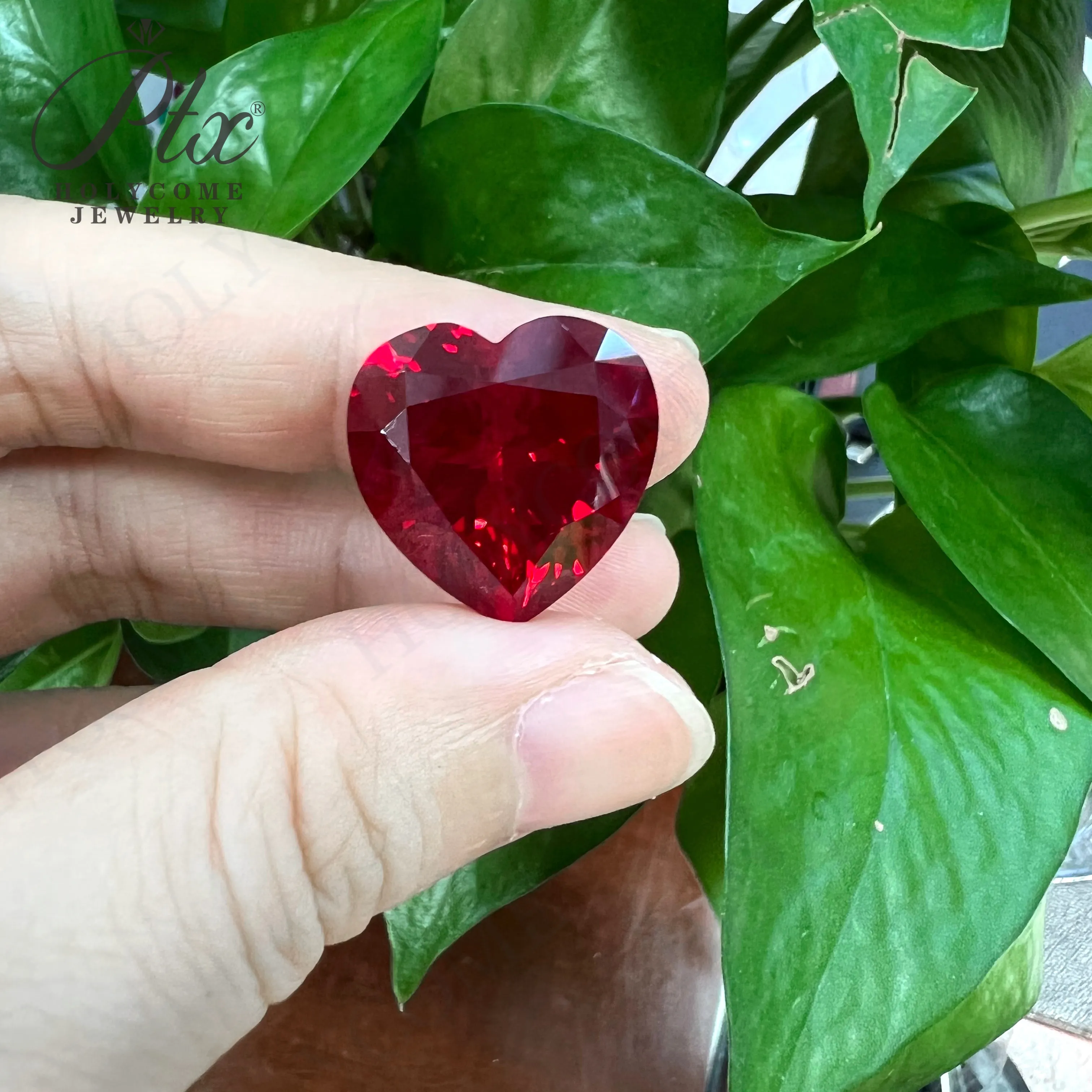 Lab Grown Pigeon Blood Red Heart Cut Ruby Gemstones 0.3-5 Carat ...