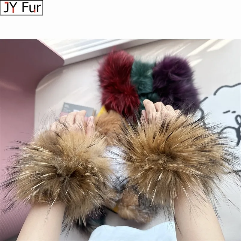 Style Fox Fur Cuff Wrist Warmer Real Fox Fur Bracelet Gloves For Women ...
