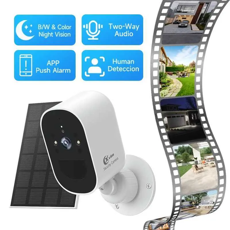XVIM Solar Powered WIFI Outdoor Security Camera with Color Night Vision ...