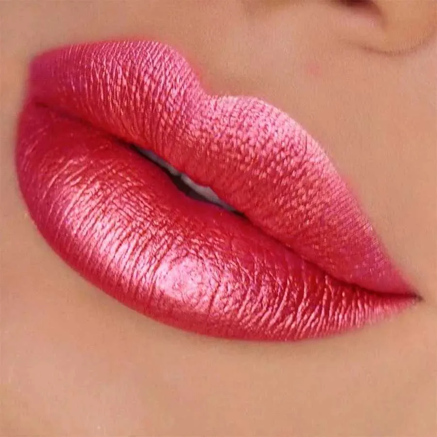 Red Metallic Longlasting Glitter Lipstick Waterproof Moisturizing Lip ...