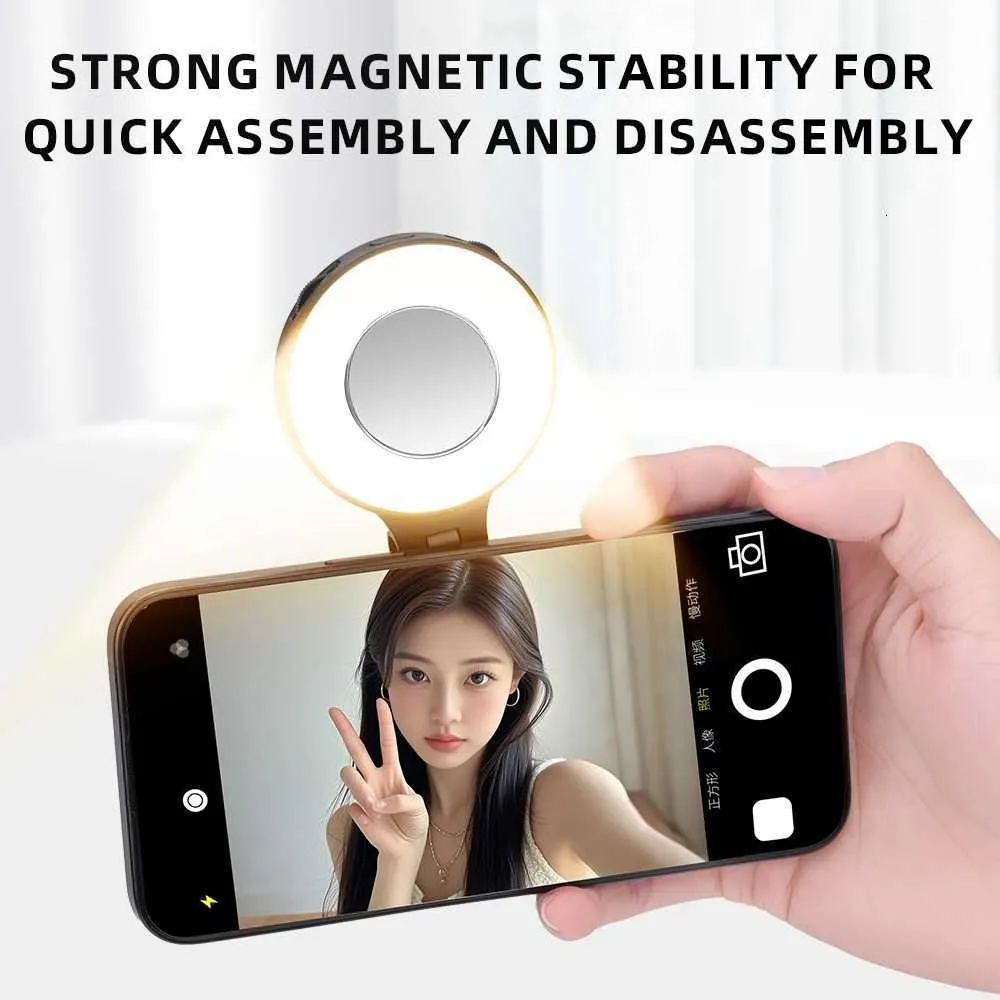 Magnetic Selfie Ring Light with Adjustable Flip Stand for iPhone 15 Pro ...