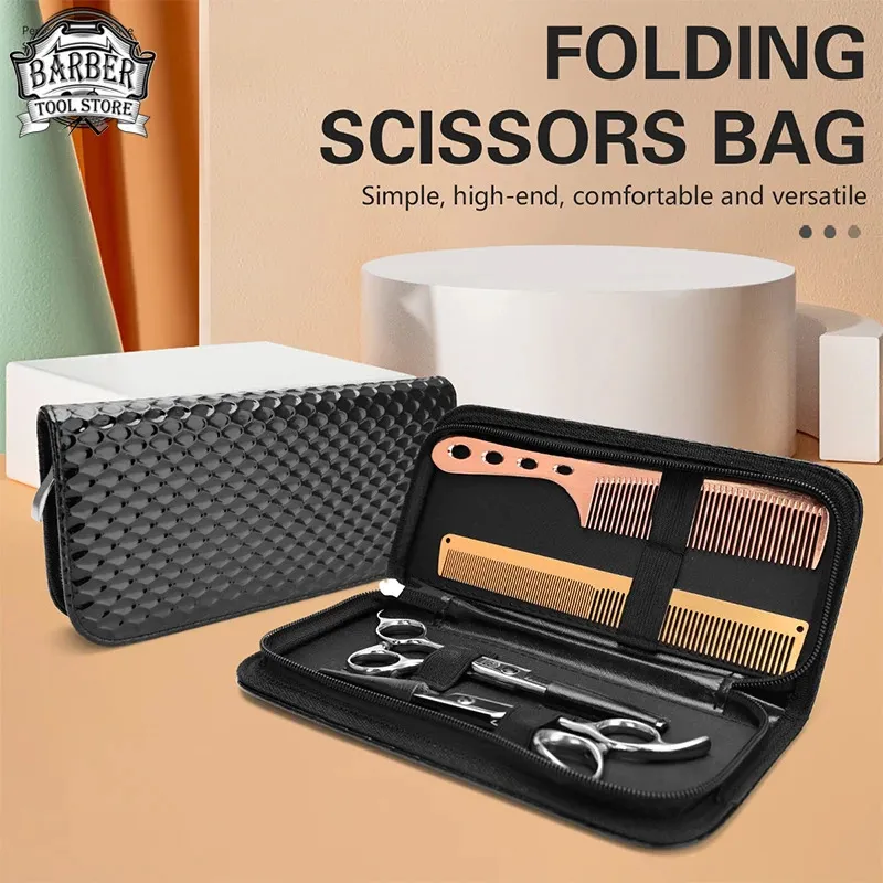 Salon Haircut Scissors Bag Professional Hairdresser Clipper Hairpin ...