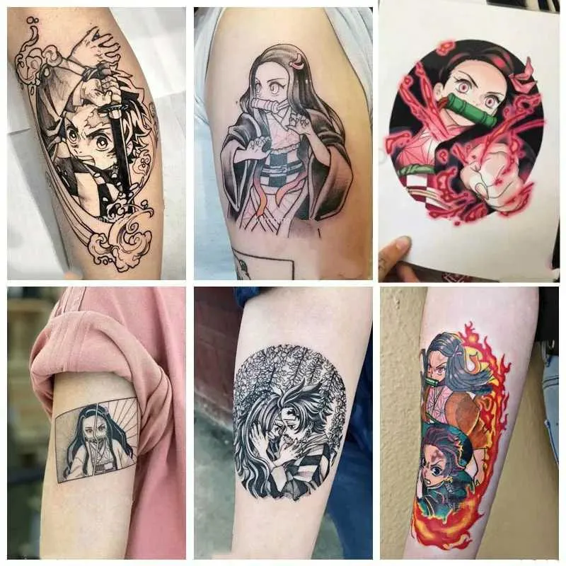 Anime Temporary Tattoo Sticker Waterproof Nezuko... From Taiho_shop1 ...
