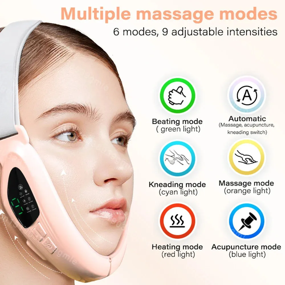 EMS Facial Muscle Exerciser Face Lifting Massager with LED Light ...