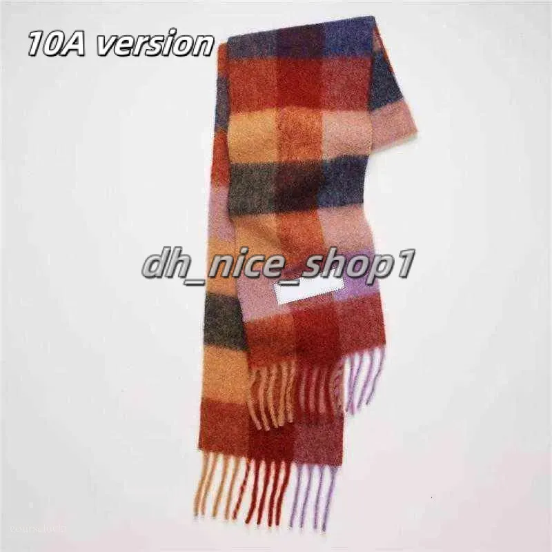 Men's Wool Cashmere Thick Checkered Scarf 39.4-53.1 in Medium Length Winter Shawl with Star ...