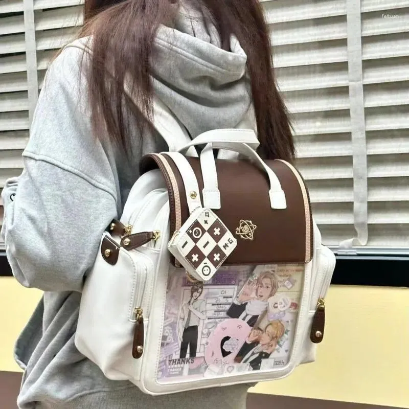 School Bags MBTI Fashion Womens Transparent Backpack College Style ...