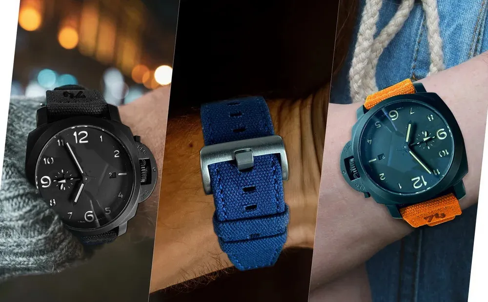 Hemsut Canvas Watch Bands Quick Release 18mm 20mm 22mm 24mm Wrist ...