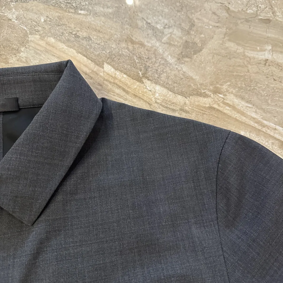 Men's Wool Coat Jacket Acrylic Single-Breasted Lapel Collar Lightweight ...