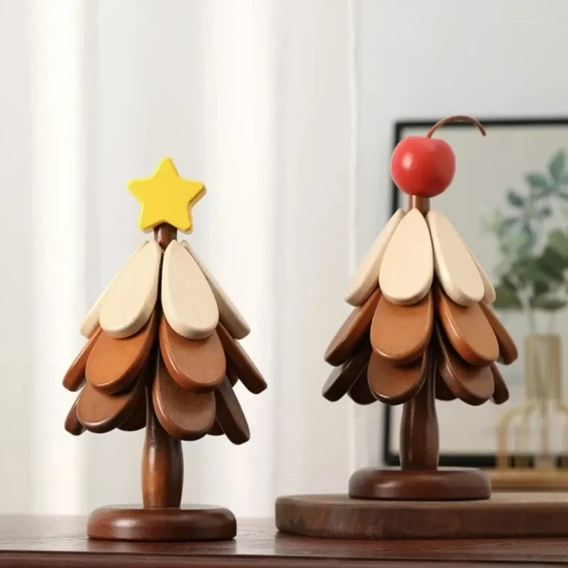 Table Mats Solid Wood Christmas Tree Insulation Dining Mats Pink Cotton ...