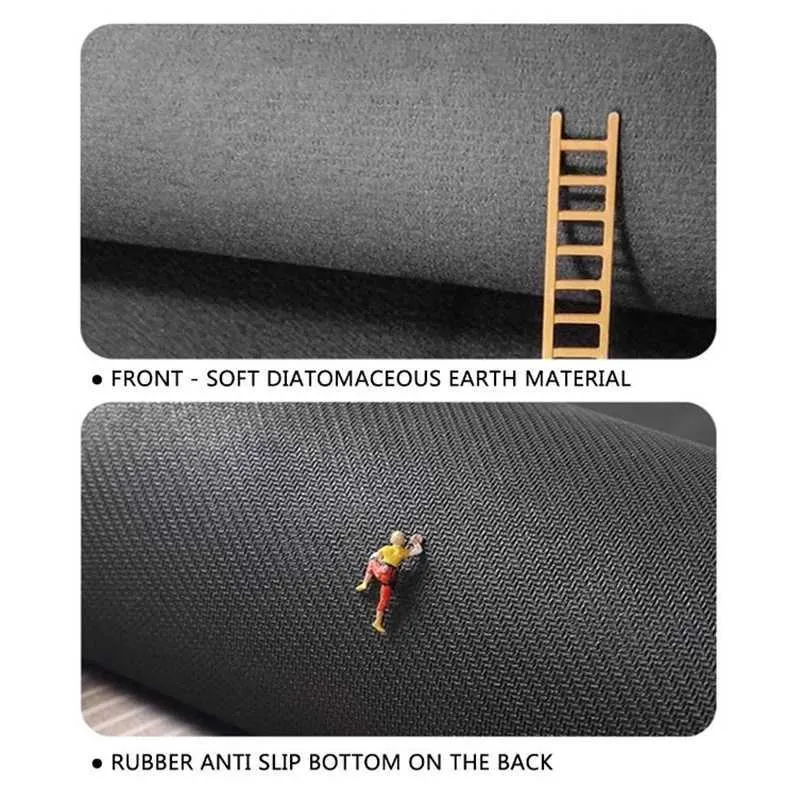 4060CM Solid Color Diatomaceous Earth Floor Mat Cotton Square Quick ...