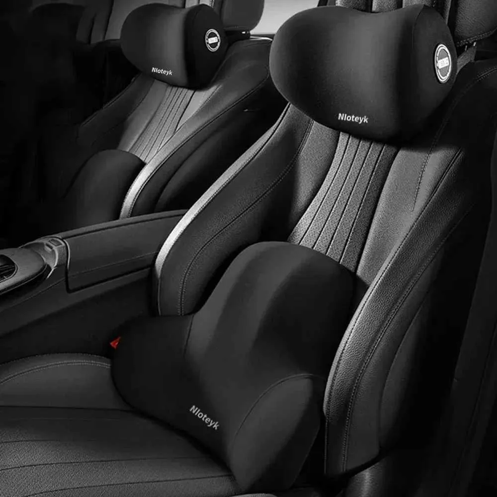 Car Memory Foam Neck Support and Low Back Lumbar Backrest Cushion from ...