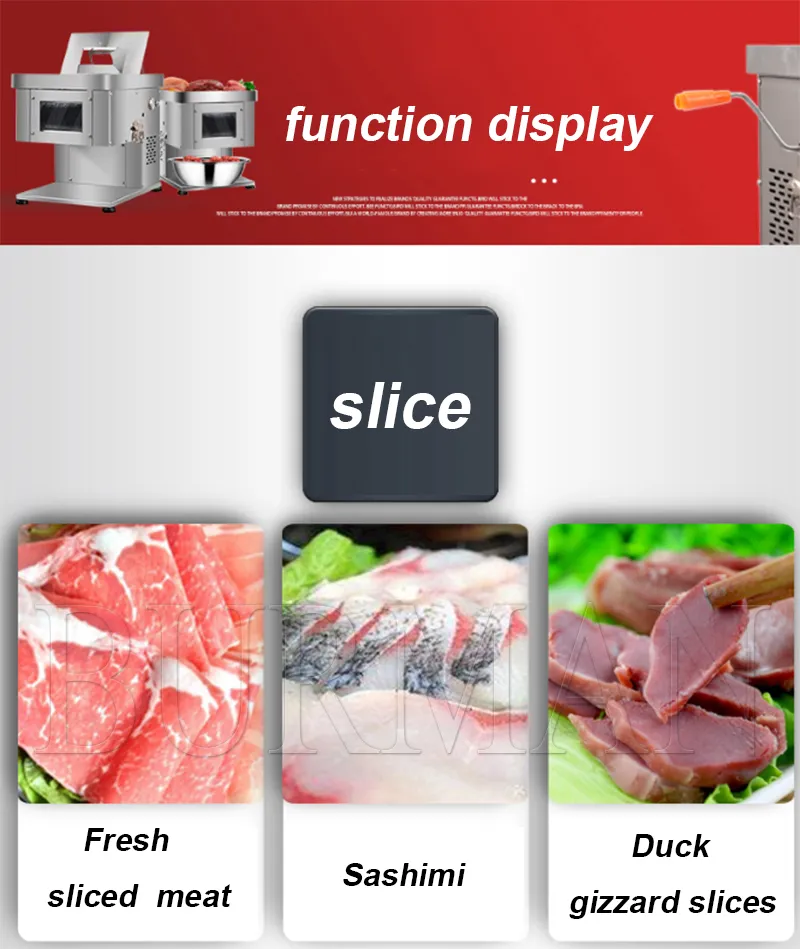 Electric Meat Cutter Commercial Fresh Meat Slicer Dicing Shredding ...