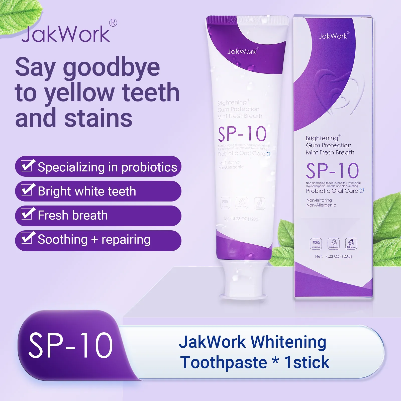 HeroFresh SP10 Whitening Toothpaste for Adults, 4.23 oz 120 g, from ...