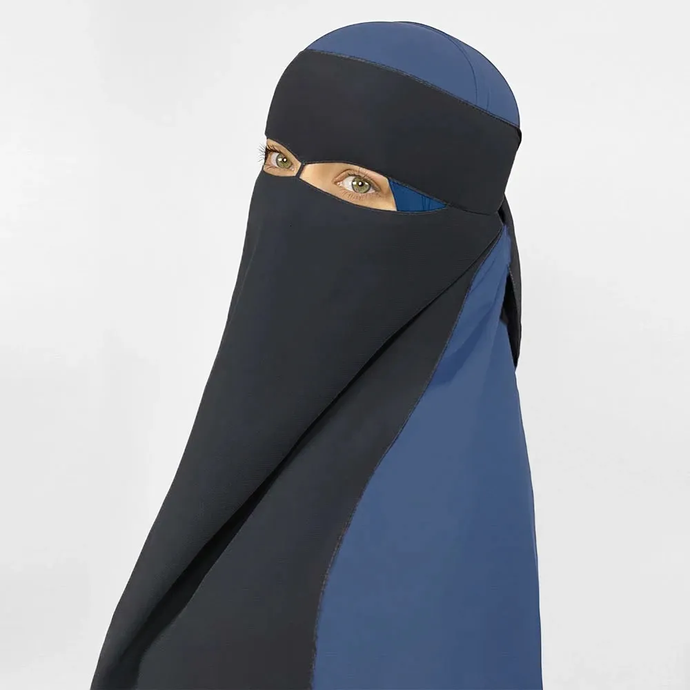 Niqab With Eagle Eye Nose String Chiffon 2 Layer Face Cover Veil Eid ...