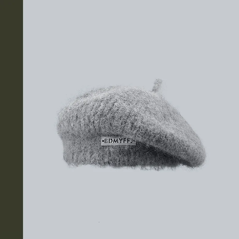 Japanese Mohair Silk Knitted Beret Fitted Winter Outdoor Womens Hats ...