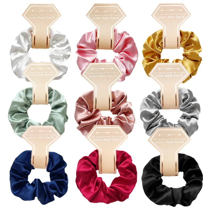 Wholesale Satin Scrunchies Silk Hair Tie Elastic Hair Bands Ponytail ...