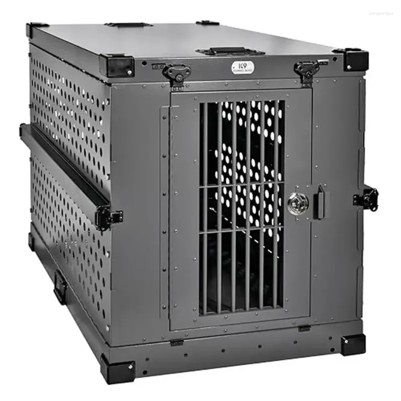 Heavy Duty Collapsible Aluminum Hunting Dog Crate Travel Ready ...