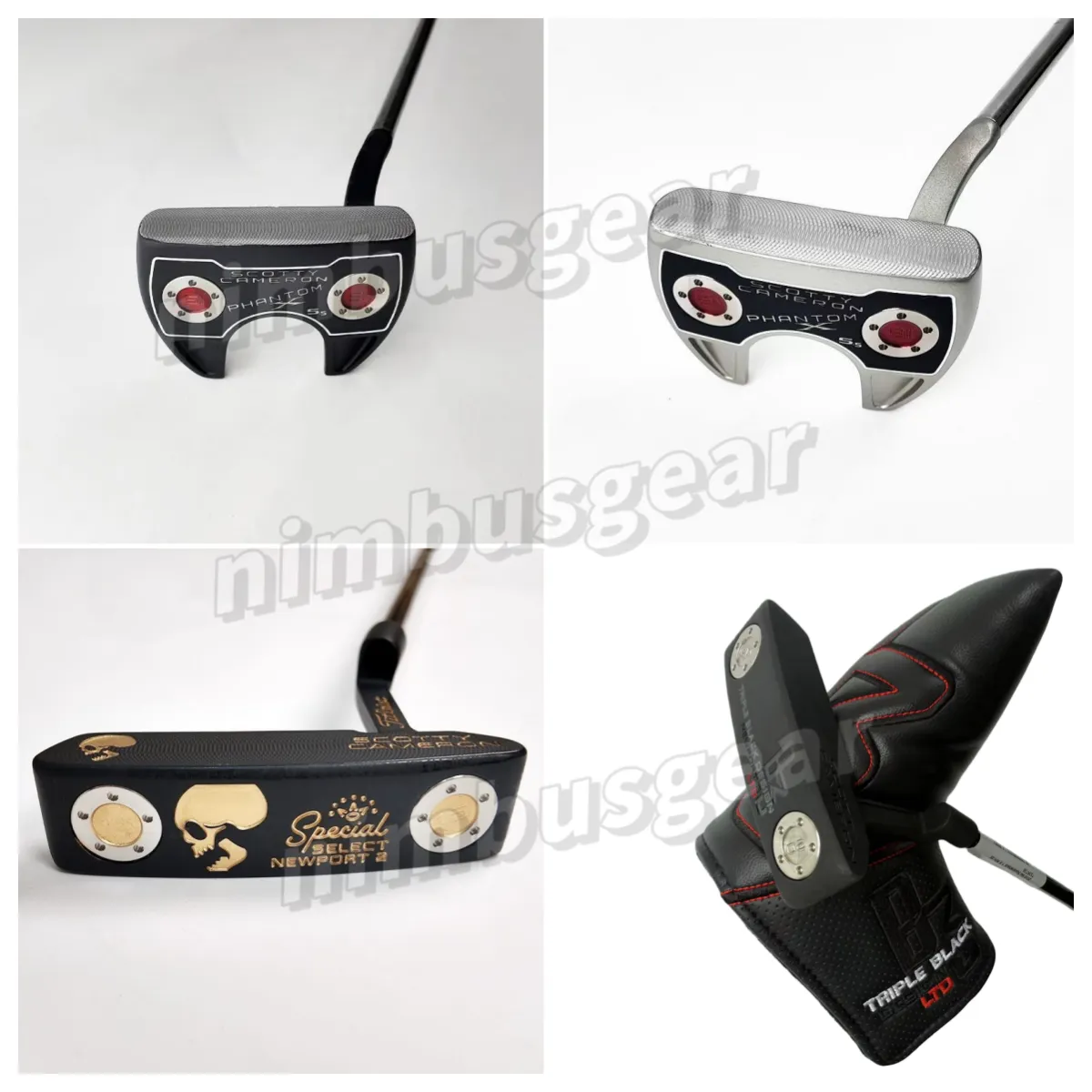 Golf Clubs Putter Black Gold Skeleton Head Straight Steel Shaft Balance ...