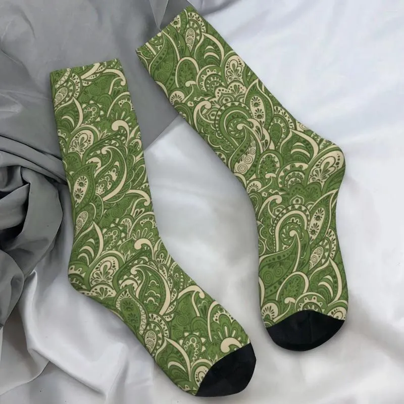 Men s Stockings Over Knee Knit Polyester Socks with Paisley Graffiti ...