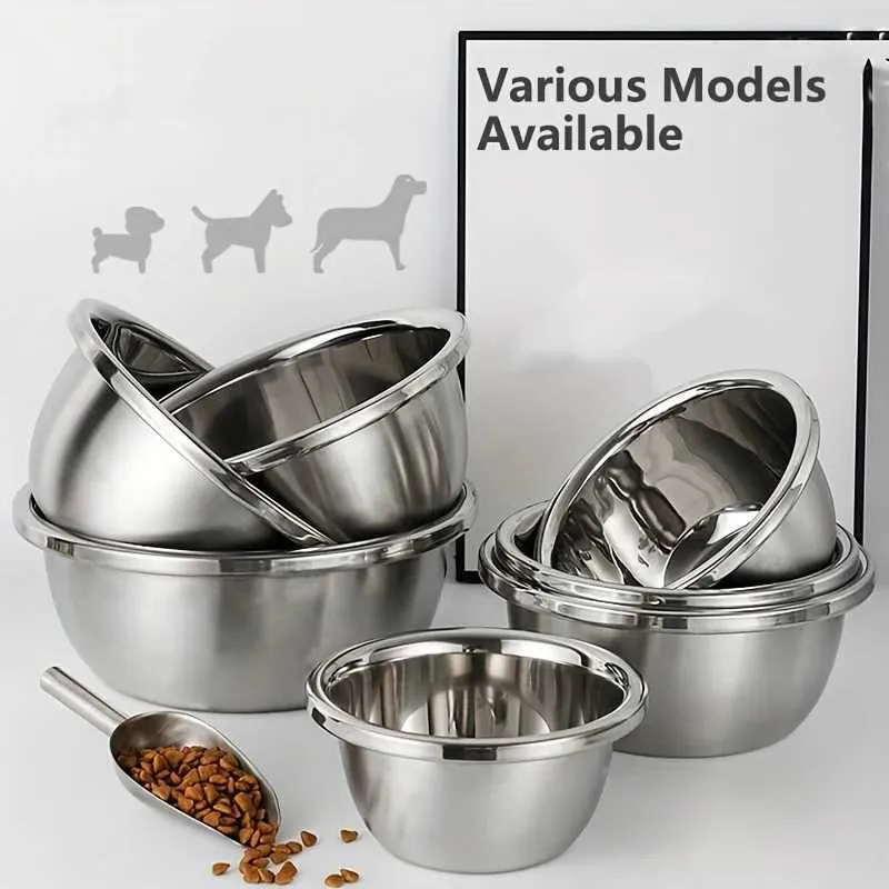 KEMORELA Large Stainless Steel Dog Bowls Metal Food and Water Dishes ...
