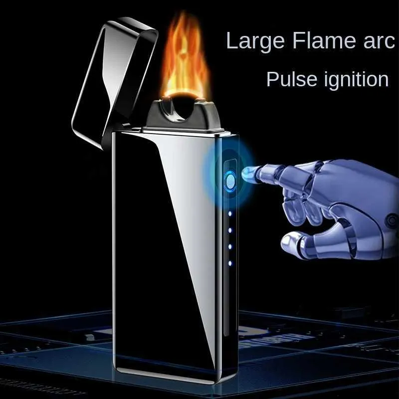 Gold Extra Large Curved Cigar Lighter USB Charging Plasma Cigar High ...