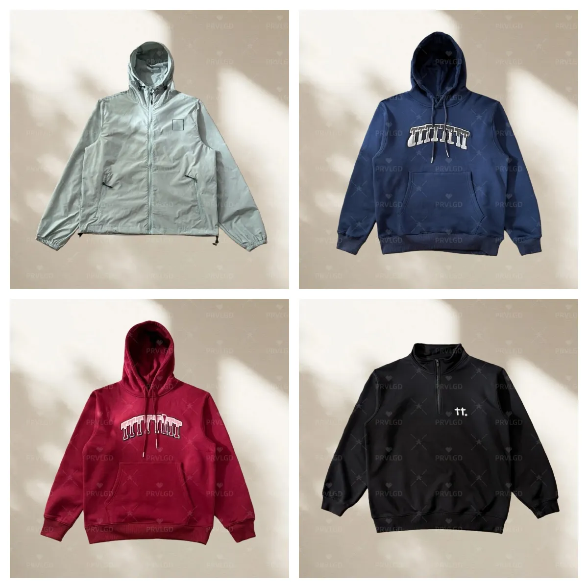 Unisex Waist-Length Cotton Nylon Fleece Jacket with Hood and Geometric ...