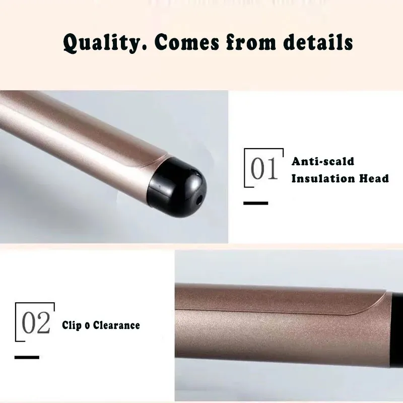 Temperature Setting Electric Hair Curler Long Curling Tong Wand 9-38mm ...