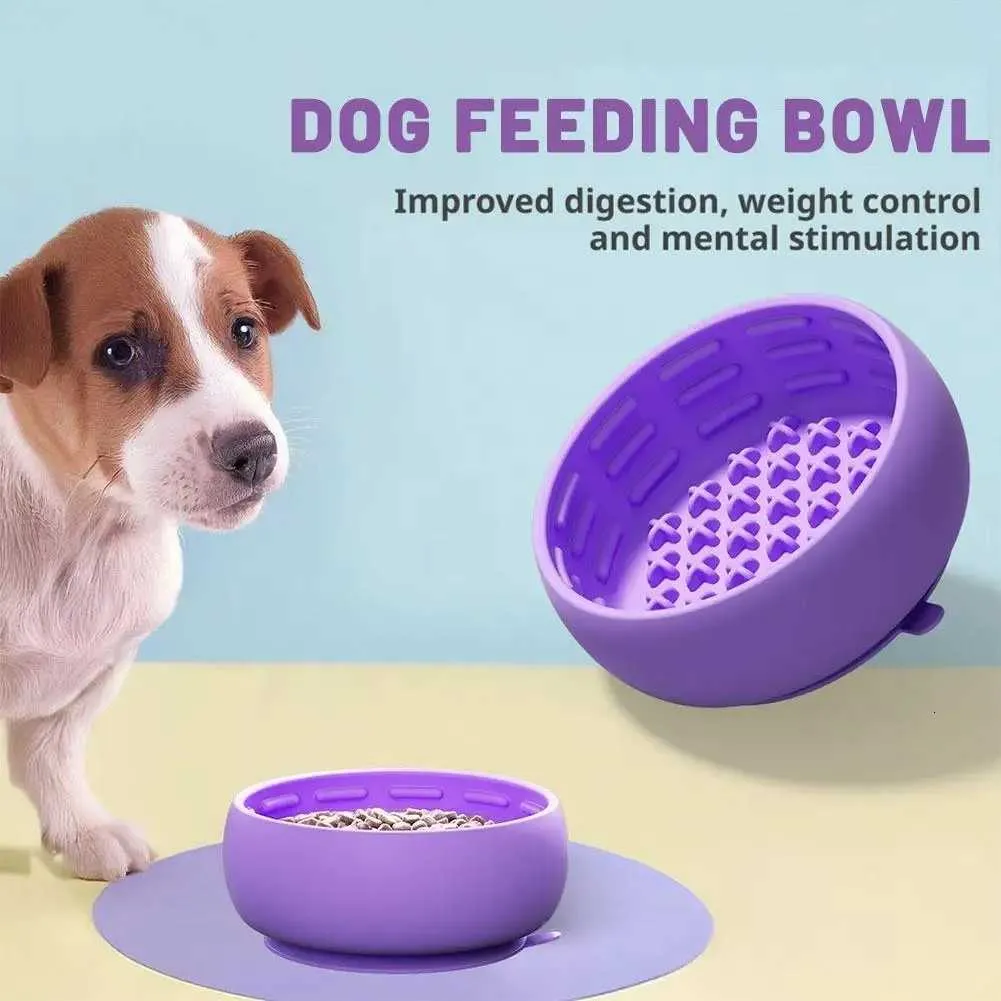 Silicone Slow Feeding Dog Bowl Non-slip Portable Slow Feeder for ...