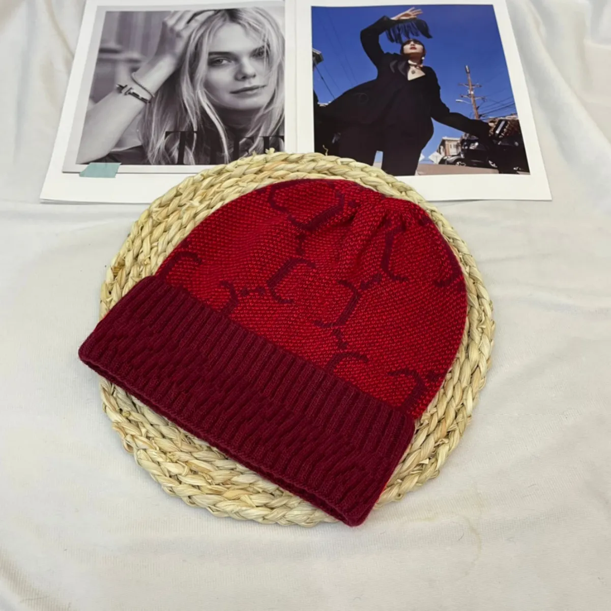 Knitted skullcap beanie hat embroidered brimless fitted unisex winter ...