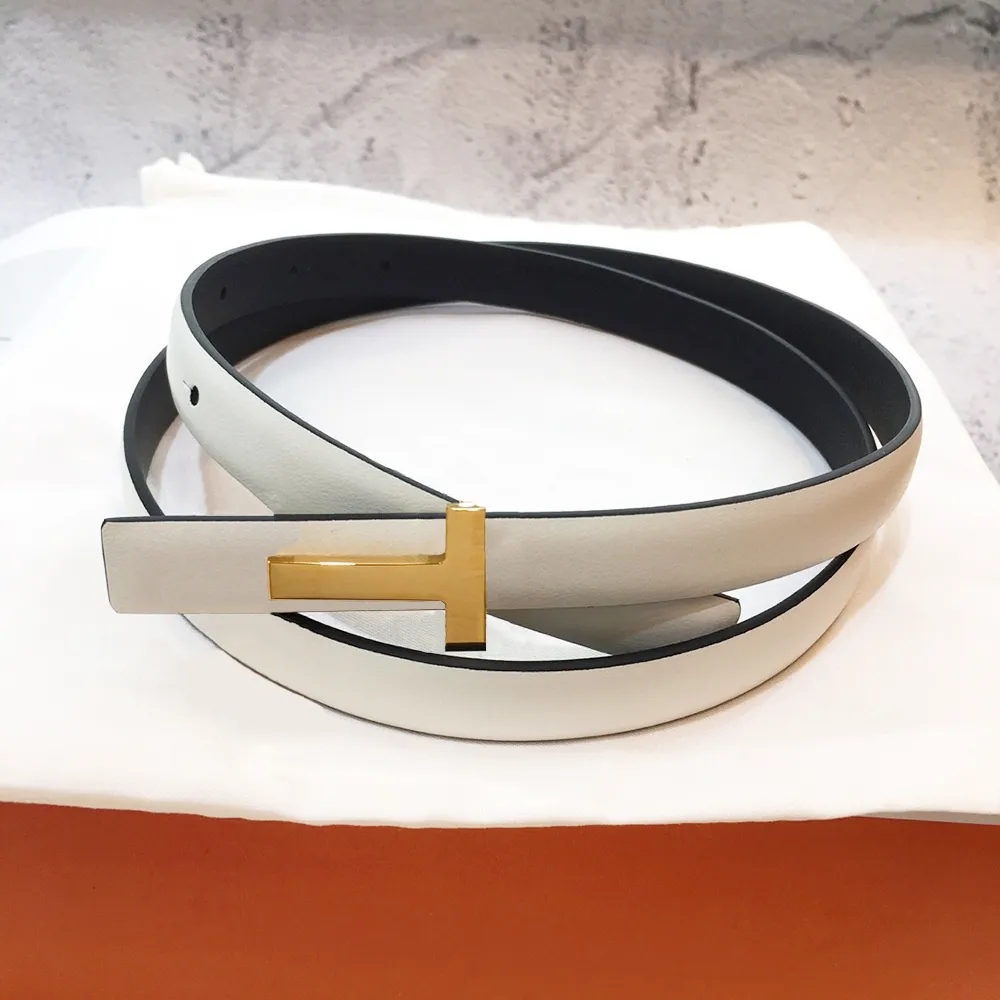 Designer leather belt for women with bronze golden needle buckle ...