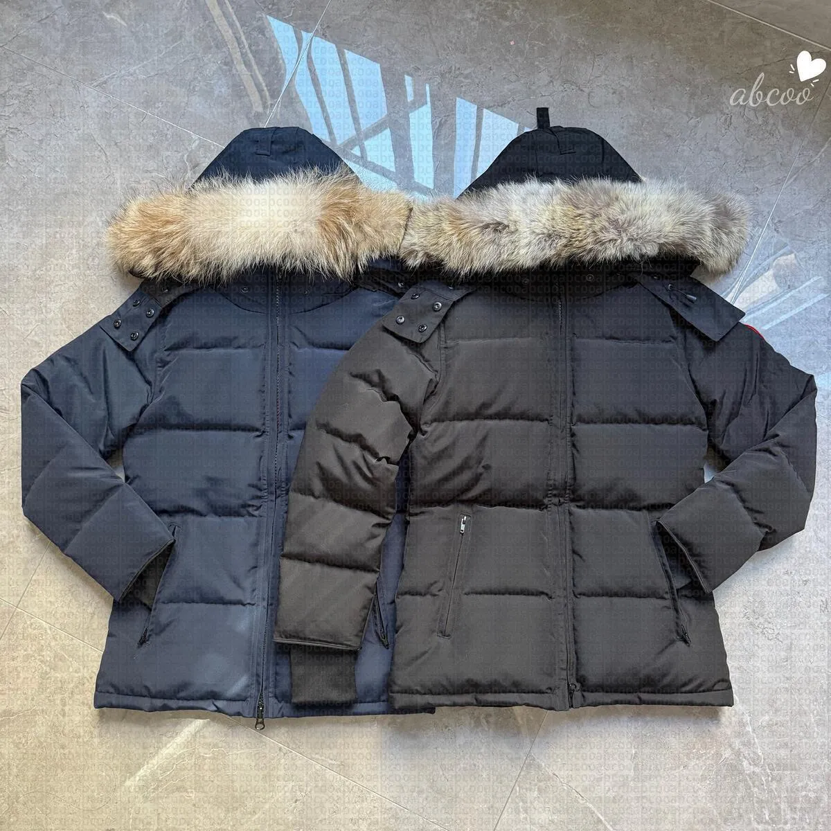 Canadian Mens Real Coyote Fur Hooded Puffer Jacket with Windproof ...