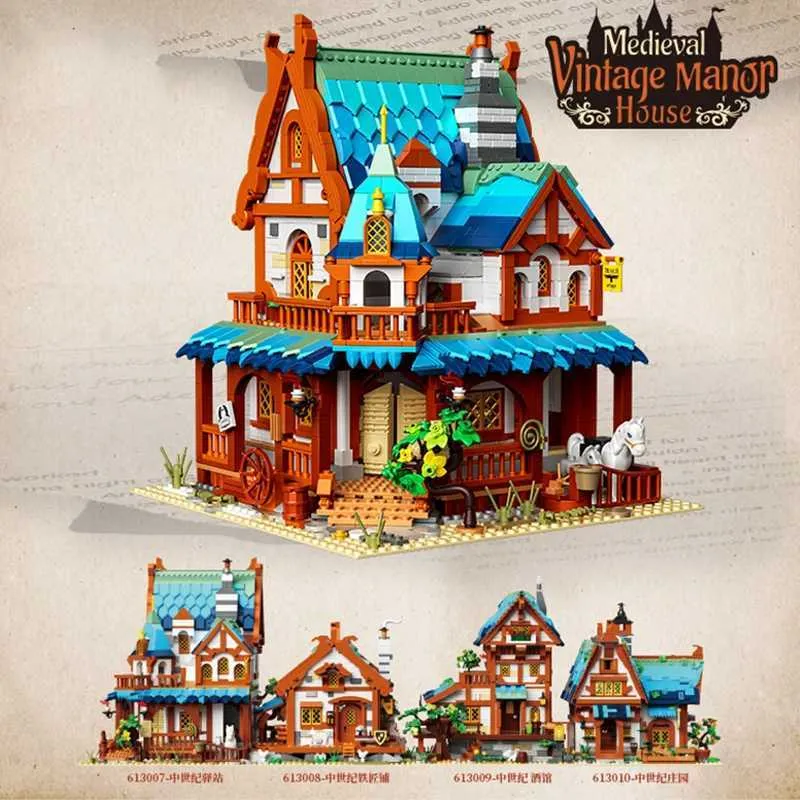 Medieval Architecture Mini Brick House Legos Micro Blocks Castle Ci ...
