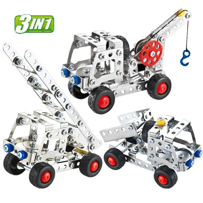 DIY Metal Car Assembly Toy: Engineering Vehicle Building Blocks ...