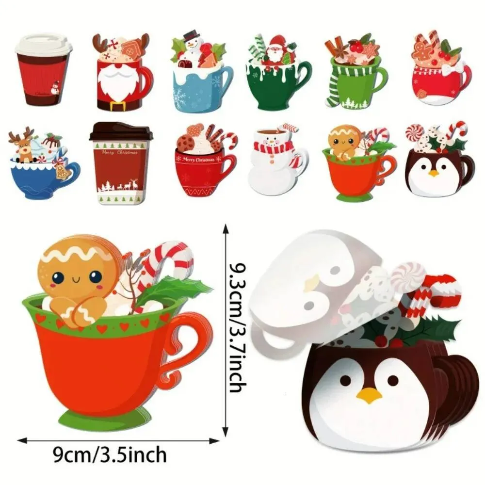 Christmas Tea Cup Note Pad Set with Santa Claus Elk Theme and Felt ...