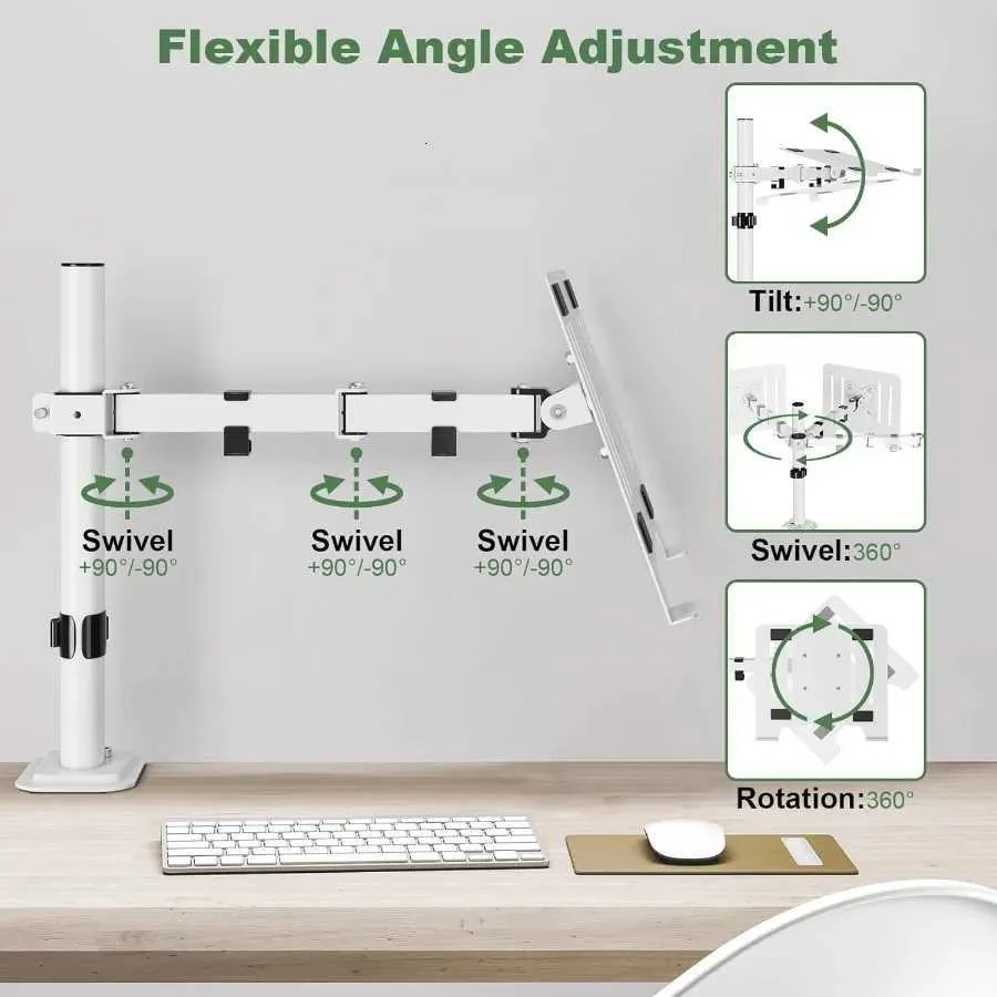 Laptop Desk Mount Stand with Vented Aluminum Alloy Tray for Notebooks ...
