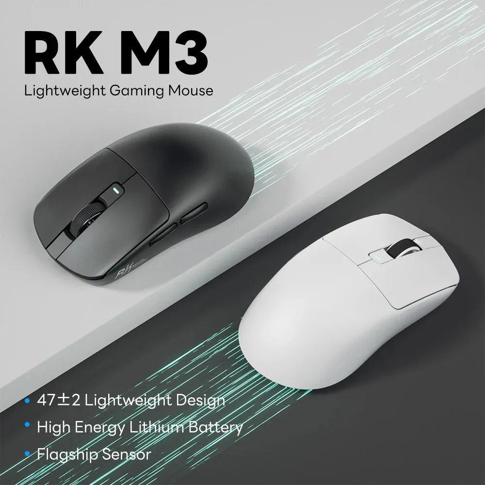 RK Royal Kludge M3 Gaming Mouse 47G Lightweight Tri-mode Wireless 26000 ...