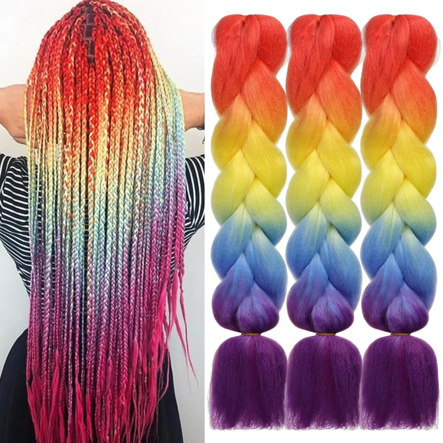 24inch Two Tone Color Braiding Hair Jumbo Braids Braiding Synthetic ...