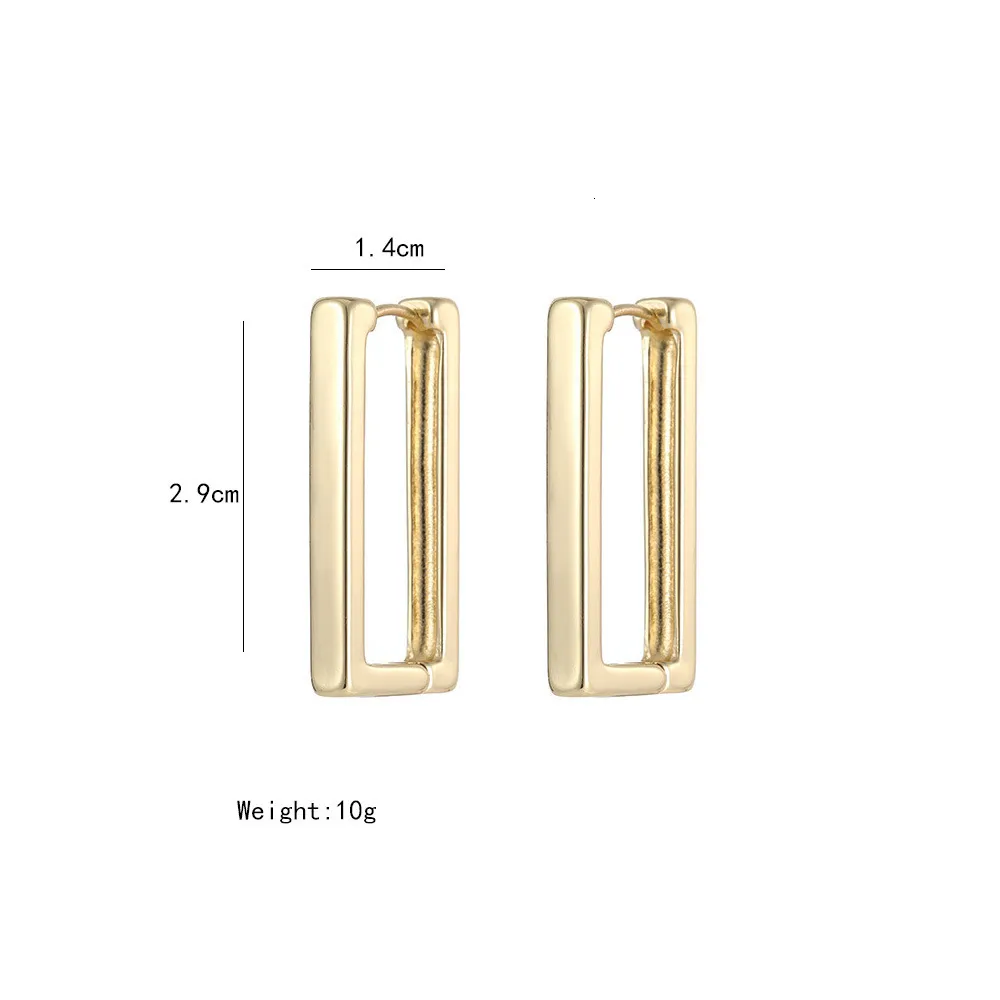 Cross Border Geometric Rectangle Earrings, Hollow Metal Rectangular Ear ...