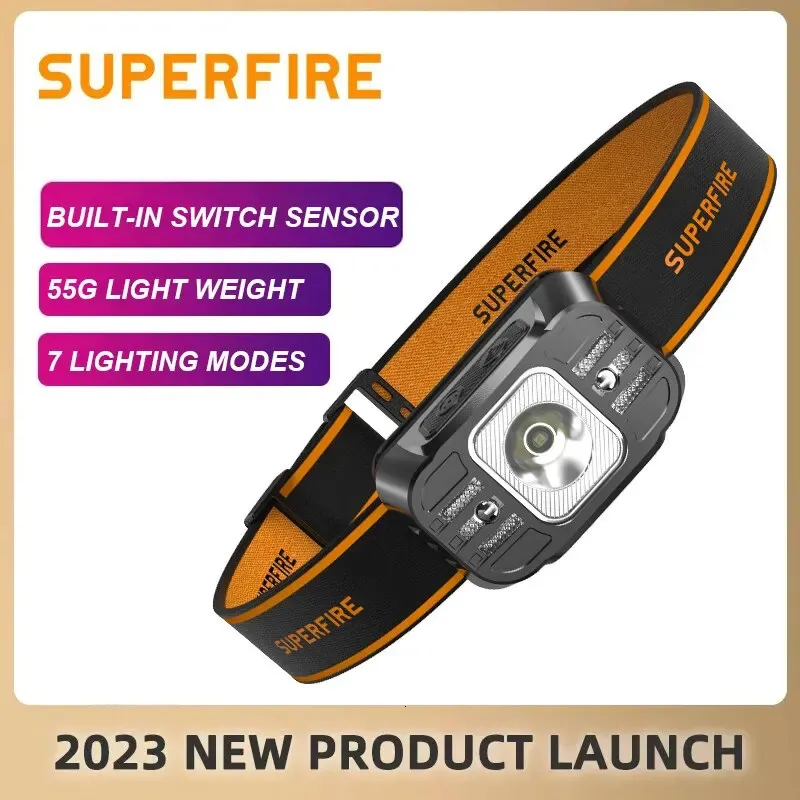 SUPERFIRE HL75-S Mini Rechargeable LED Headlamp with Type-C Charging ...