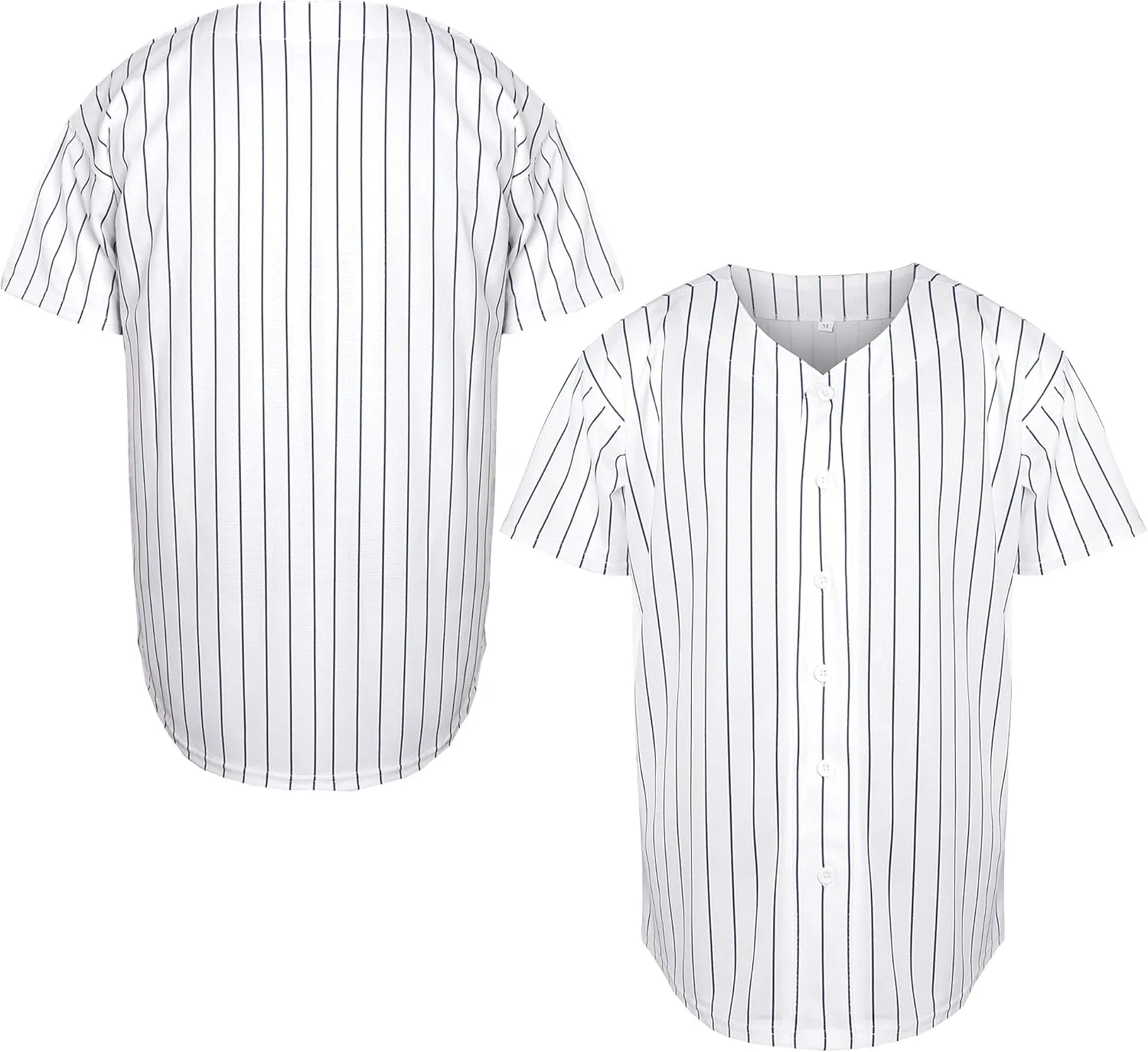 Plain Baseball Jersey Blanks: Men's Short Sleeve Button Down Hip Hop ...