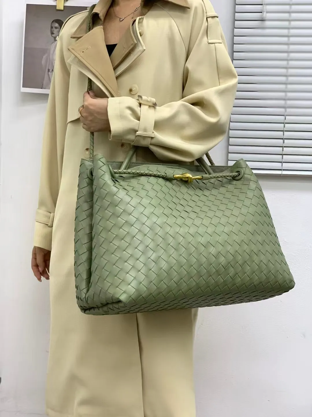 Woven Leather Shoulder Bag For Women Diagonal, Tote, Stylish Handbag ...