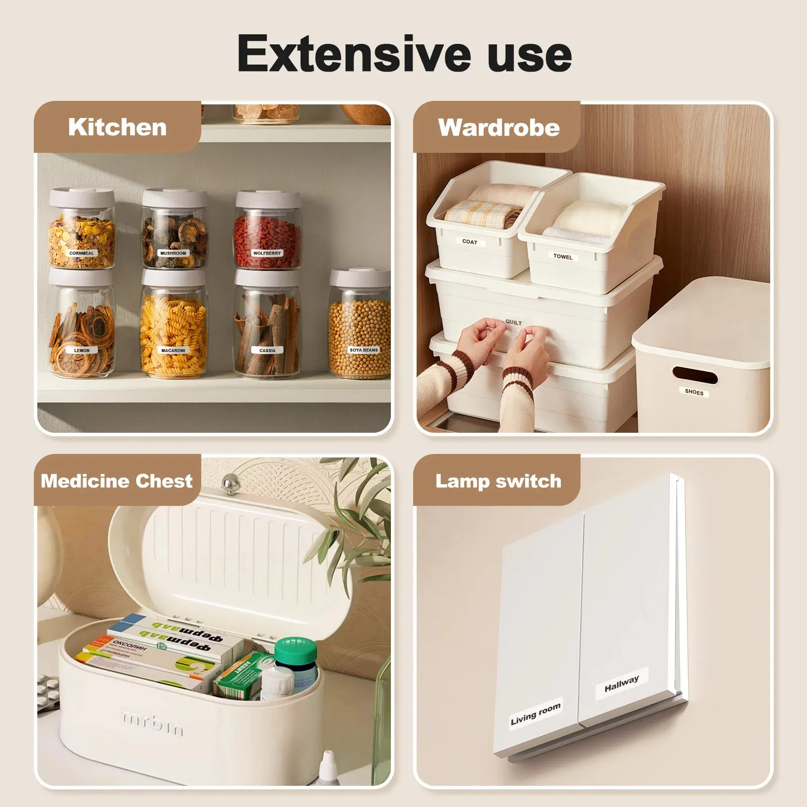 Label Maker Machine Portable Thermal Printer Mini Self-adhesive Sticker ...