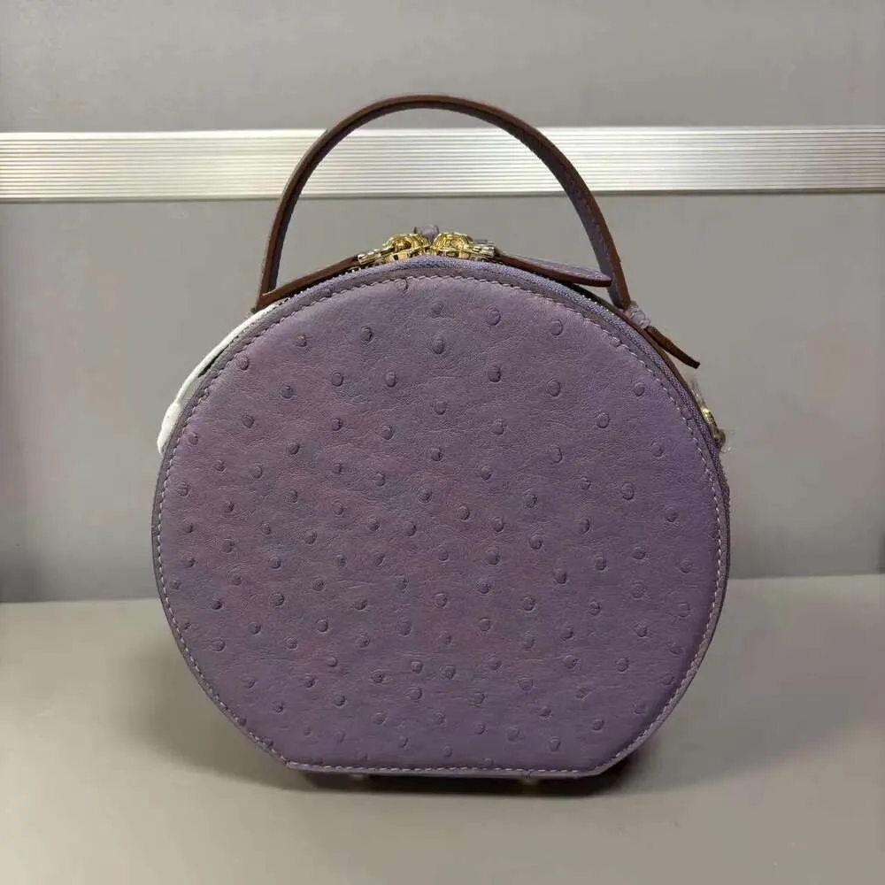Luxury Ostrich Women's Top Handle Phoebe Bucket Crossbody Designer ...