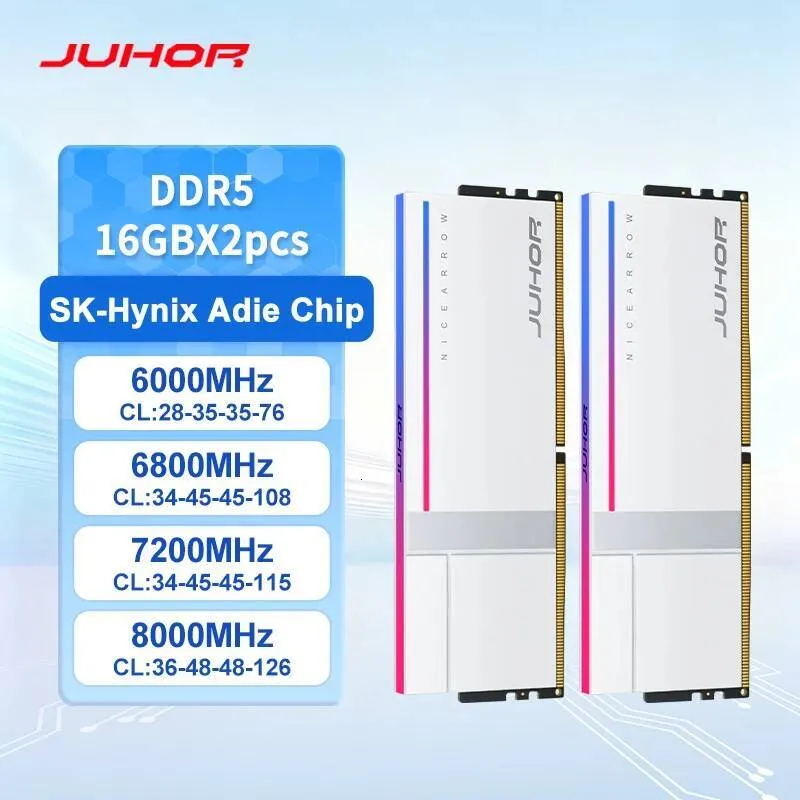 JUHOR DDR5 Desktop Memory 32GB 2x16GB 6000 8000MHz RGB RAM High Speed ...