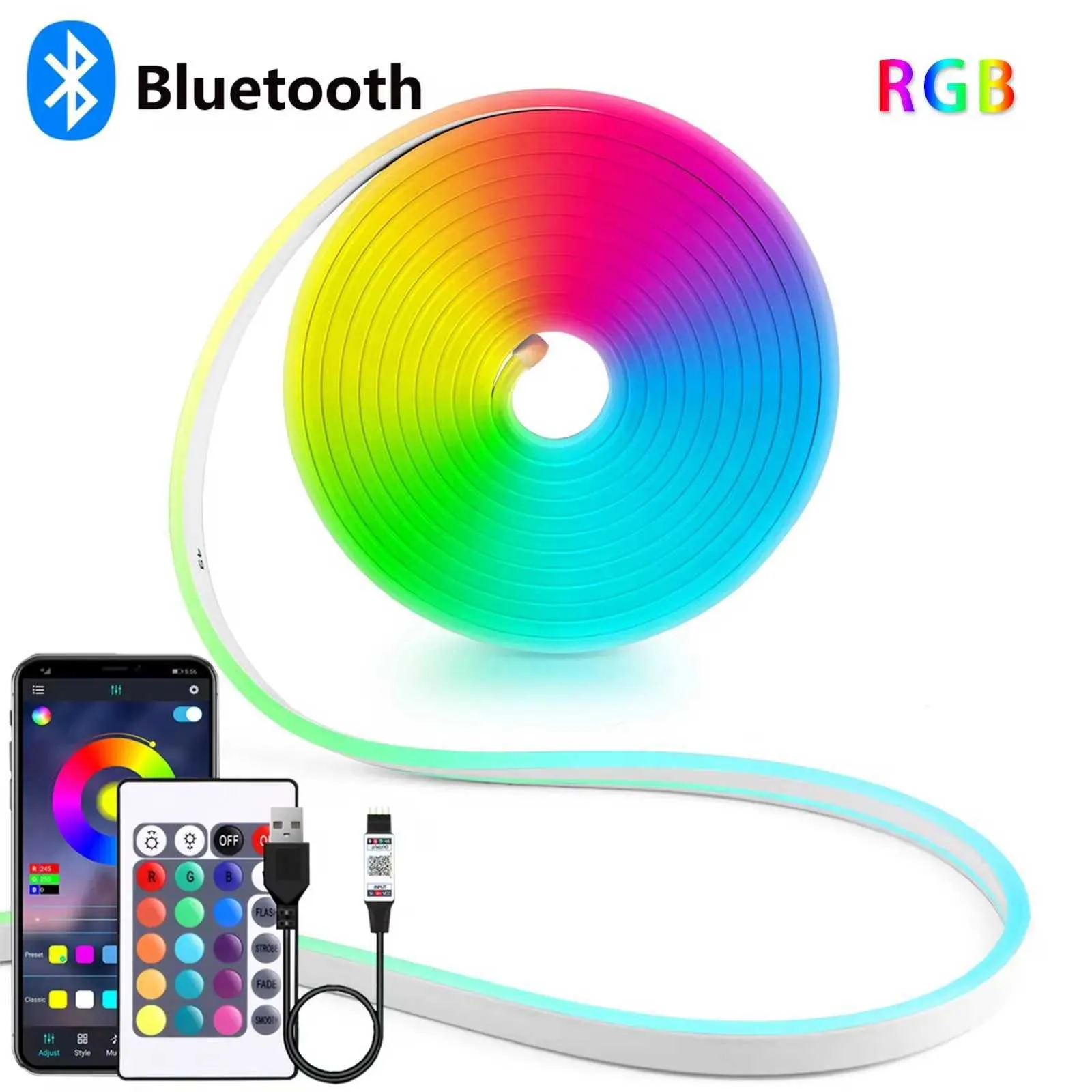 DC5V USB RGB Neon Light Strips 1/2/3/5M Waterproof... From Dwynwen, $8. ...