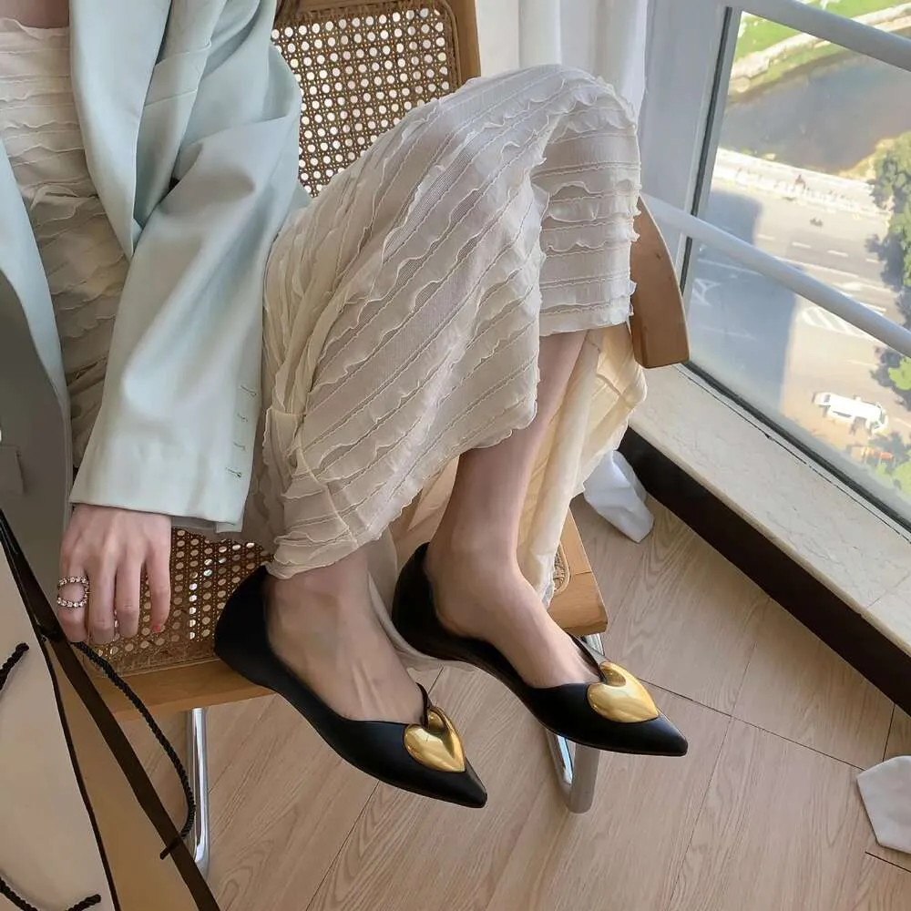 Metal Decoration Fashion Flat Comfort Soft Sole Footwear Elegant Dress ...