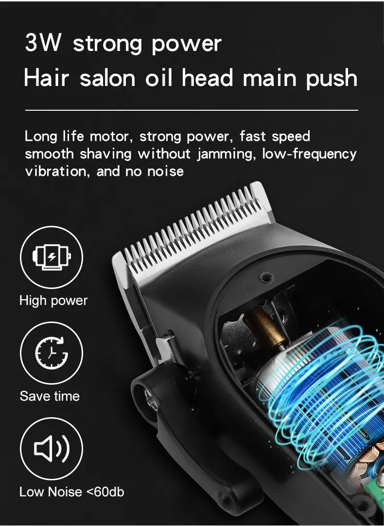 CkeyiN Professional Barber Hair Clipper Rechargeable Electric Finishing ...