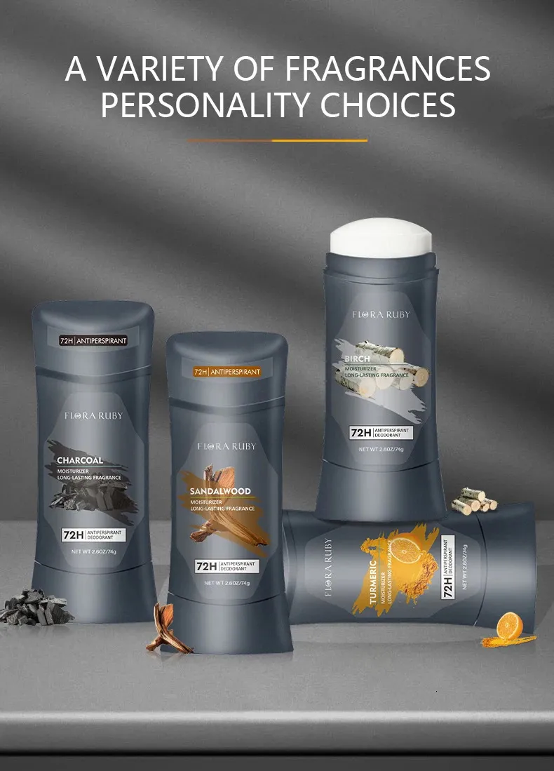 Set Solid Perfume Deodorant Sticks for Men 72-Hour Endurance ...