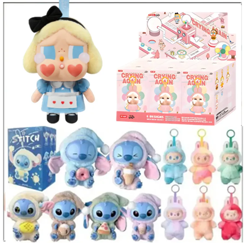 2026 Macaron Pink Crackle Stitch Labubu Blind Box Gabby Dollhouse Toys ...