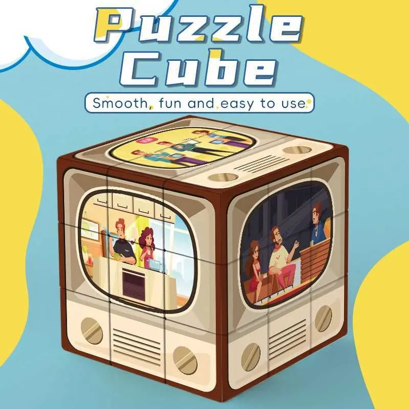 Magic Cube 3x3x3 3DUV Television Program Stress Relieving Puzzle ...